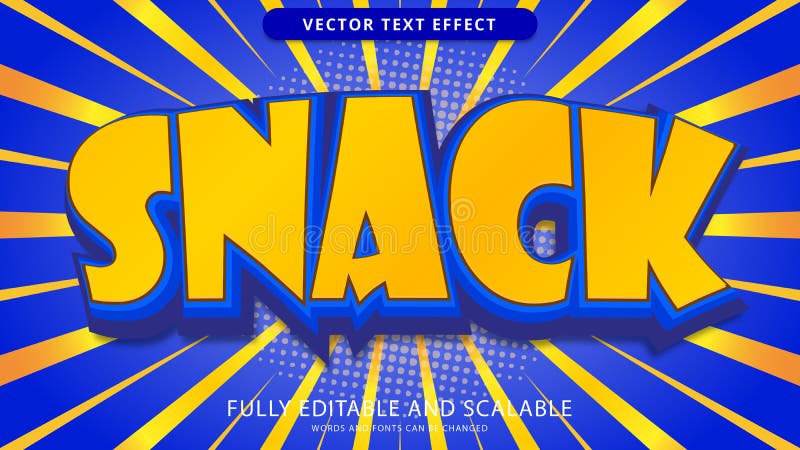 Snack Text Effect Editable Eps File Stock Vector - Illustration of ...