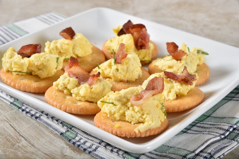 Deviled Egg and Bacon Snack Stock Photo - Image of tasty, salt: 138322574