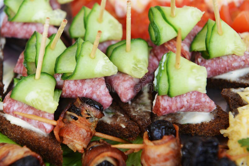 Snack with vegetables stock photo. Image of gourmet, beef - 56675380