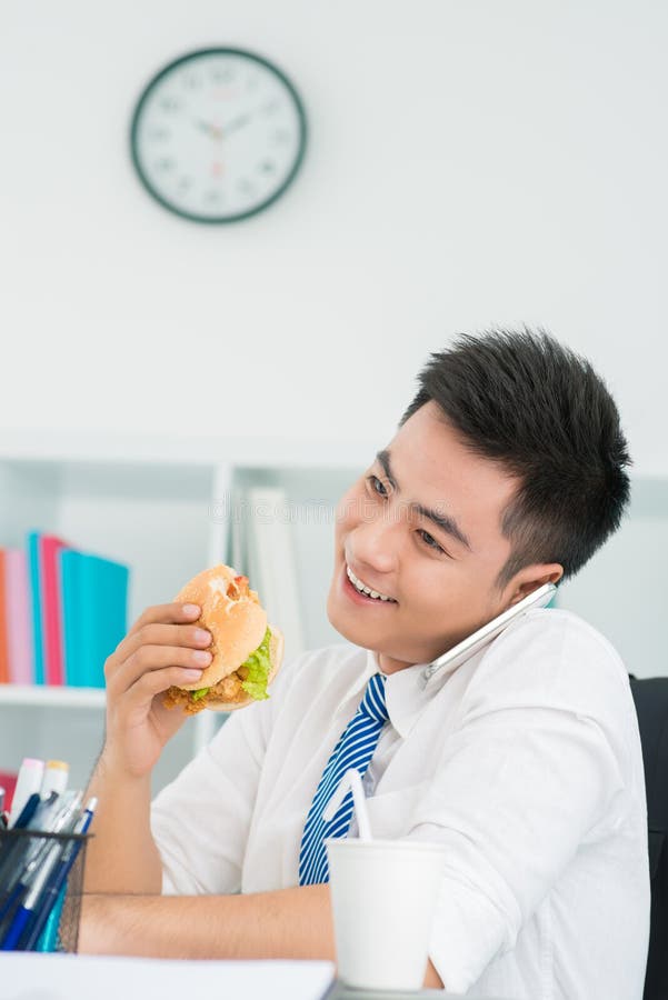 Snack at work stock image. Image of indoor, junk, people - 29337309