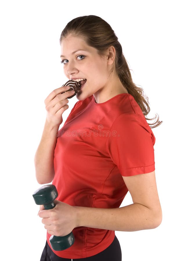 Snacking and working out stock image. Image of hand, meal - 12198559
