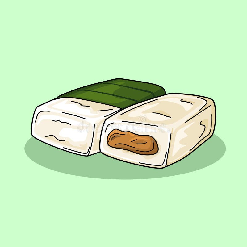 Traditional Lemper Asian Indonesian Snack Cartoon Style Vector Stock ...