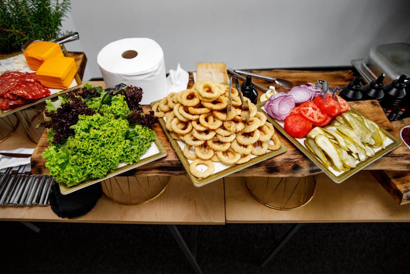 Snacks at a Buffet in a Hotel. Stock Image - Image of tray, dish: 266068143