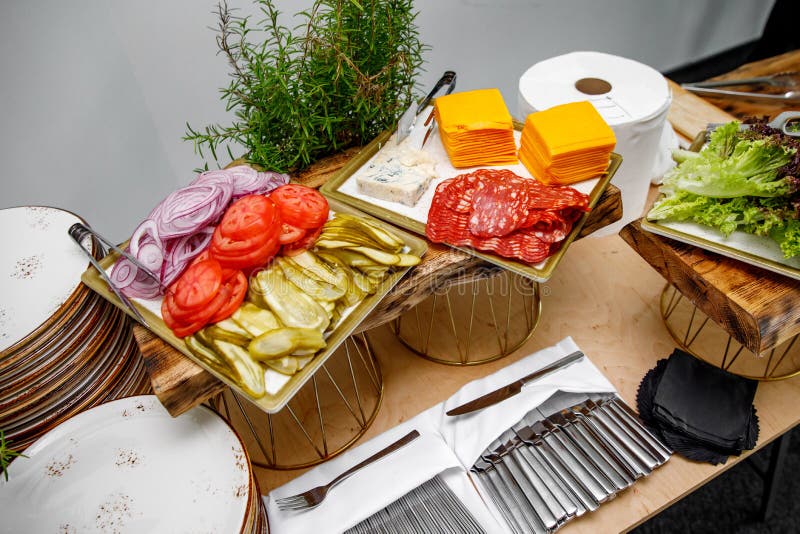 Snacks at a Buffet in a Hotel. Stock Image - Image of dinner, cheese ...