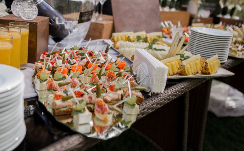 Snacks on the Buffet Table in the Restaurant Stock Photo - Image of ...