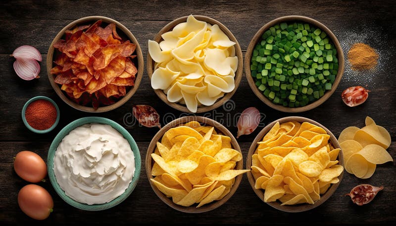 Snacks and Chips with Different Flavors. Stock Image - Image of ...