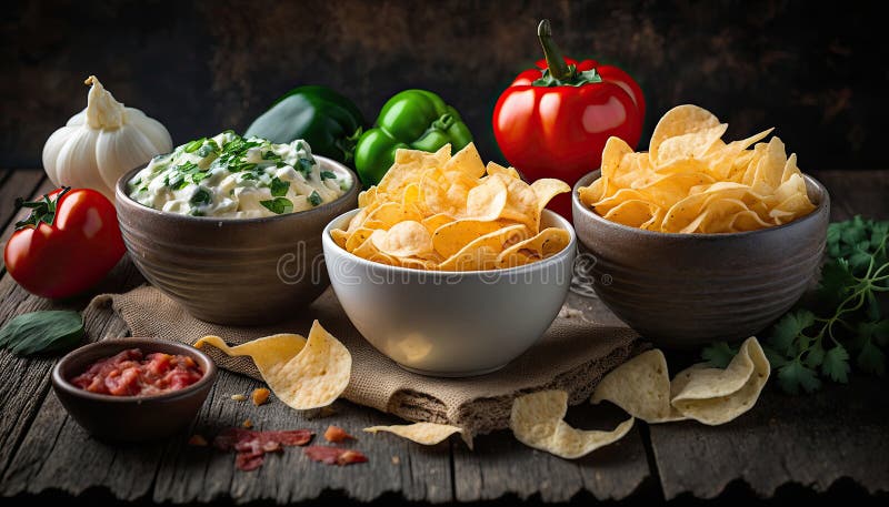 Snacks and Chips with Different Flavors. Stock Image - Image of snack ...
