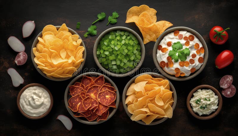 Snacks and Chips with Different Flavors. Stock Image - Image of snack ...