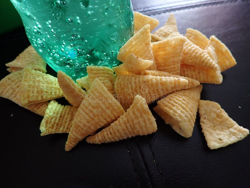 Snacks and Cold Drink stock image. Image of crunchy - 257987073