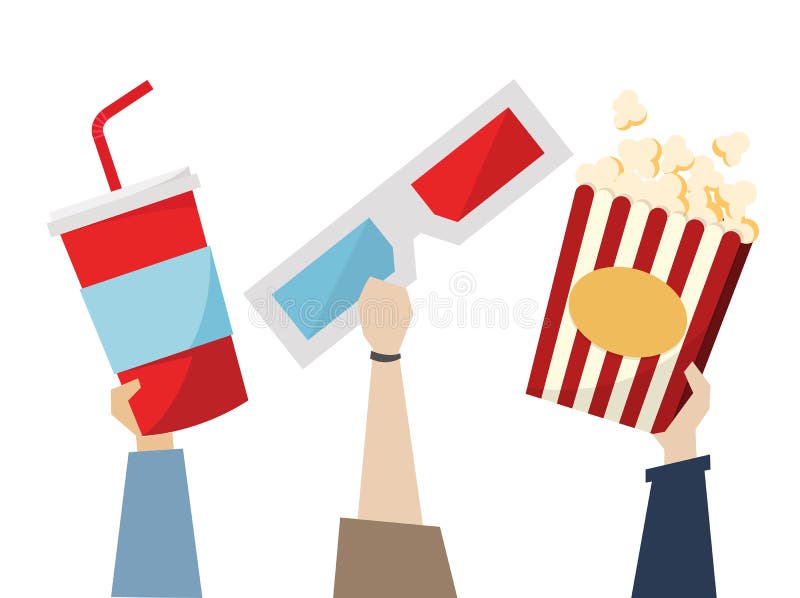 Movie Time Seamless Icons Pattern Stock Vector - Illustration of ...