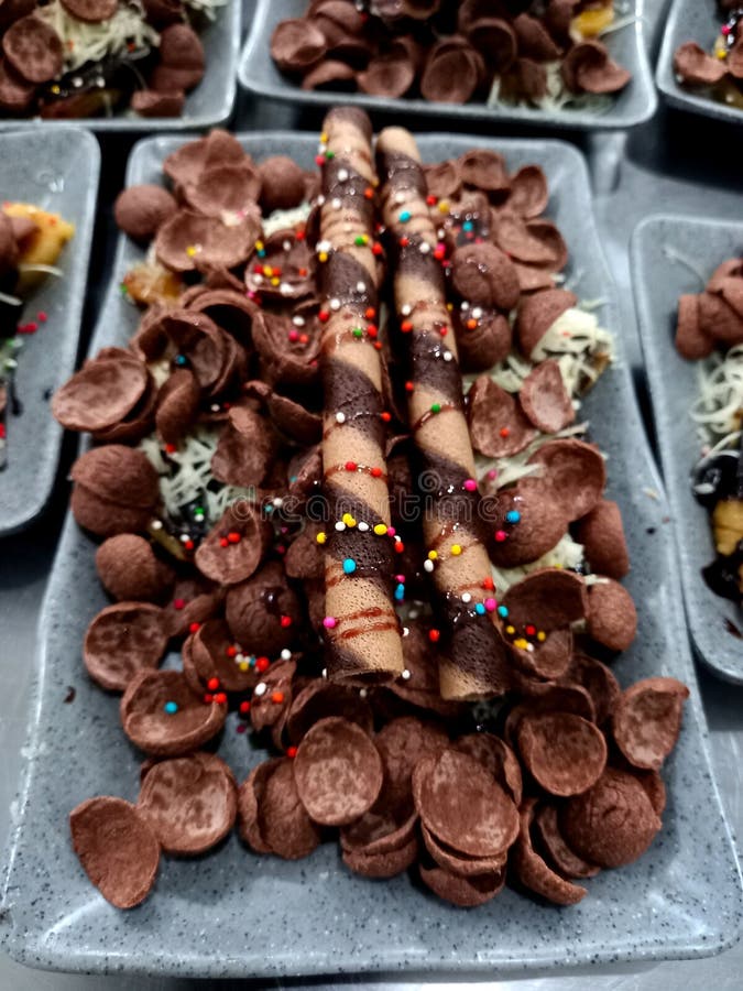 Snacks with Delicious Chocolate Concept Stock Photo - Image of dessert ...