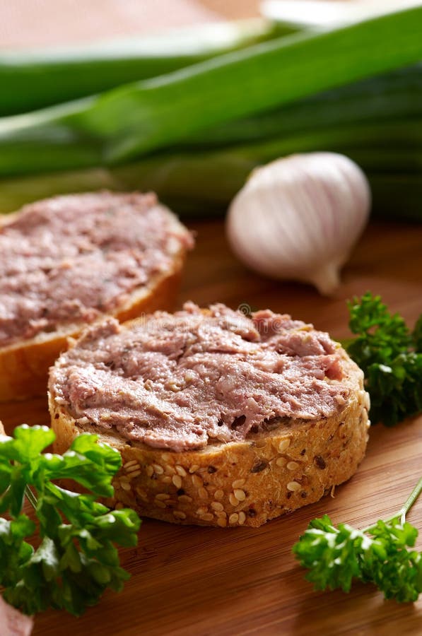 Snacks with Different Sort of Meat and Liver Paste Stock Photo - Image ...
