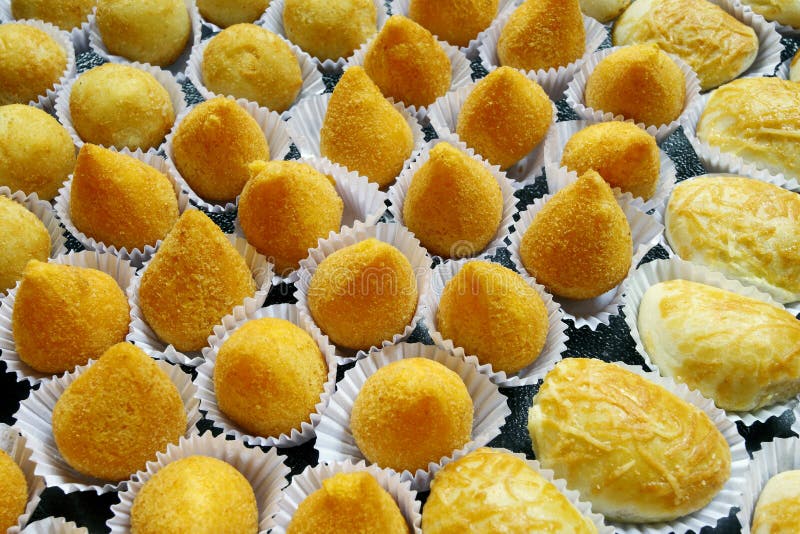 Snacks on display stock photo. Image of dinner, coxinha - 60177612
