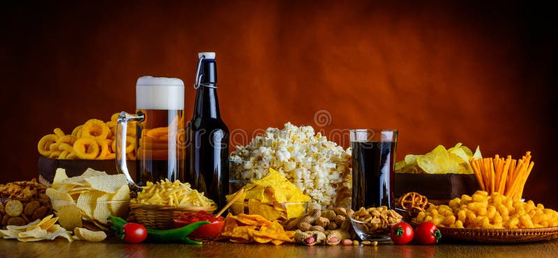Snacks and beer stock photo. Image of bottle, still, alcohol - 38082846