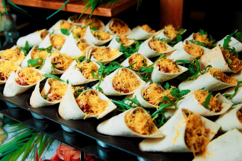 Snacks at the Event, Rolls with Cheese Buffet, Catering Stock Photo ...