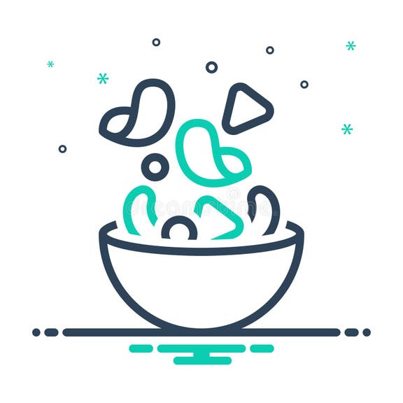 Mix Icon for Snacks, Bowl and Chips Stock Vector - Illustration of ...