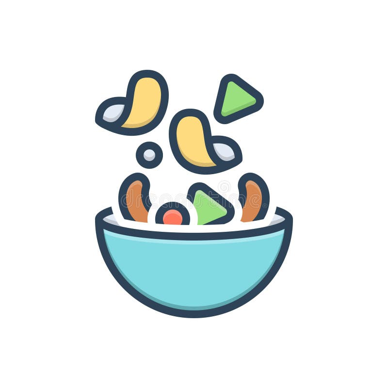 Color Illustration Icon for Snacks, Bowl and Chips Stock Illustration ...