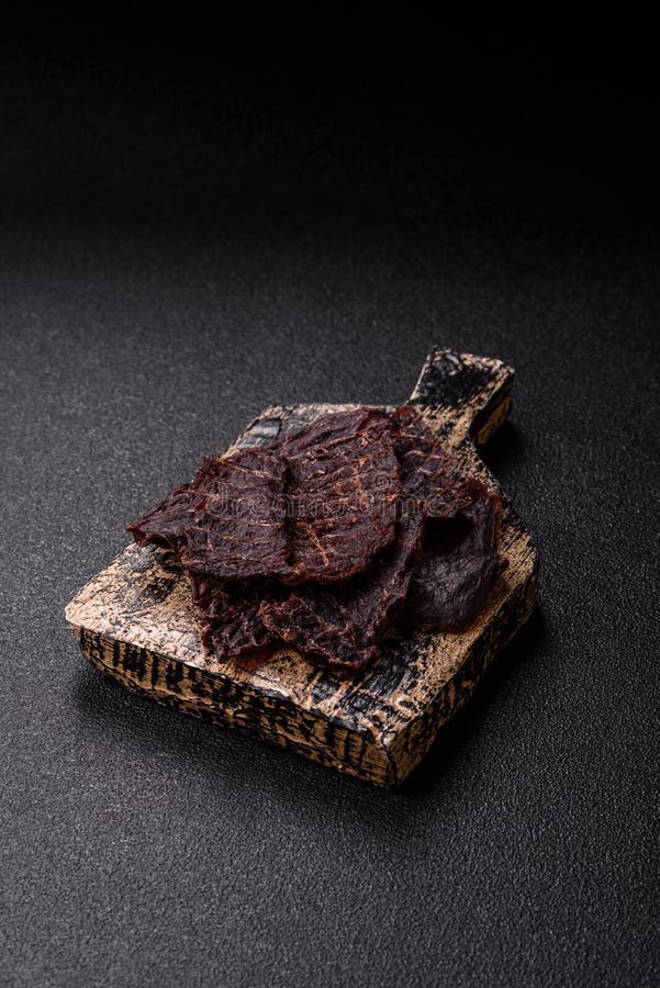 Snacks or Jerky, Beef Slice Meat Dried, Dehydrated. Beef Snack Stock ...