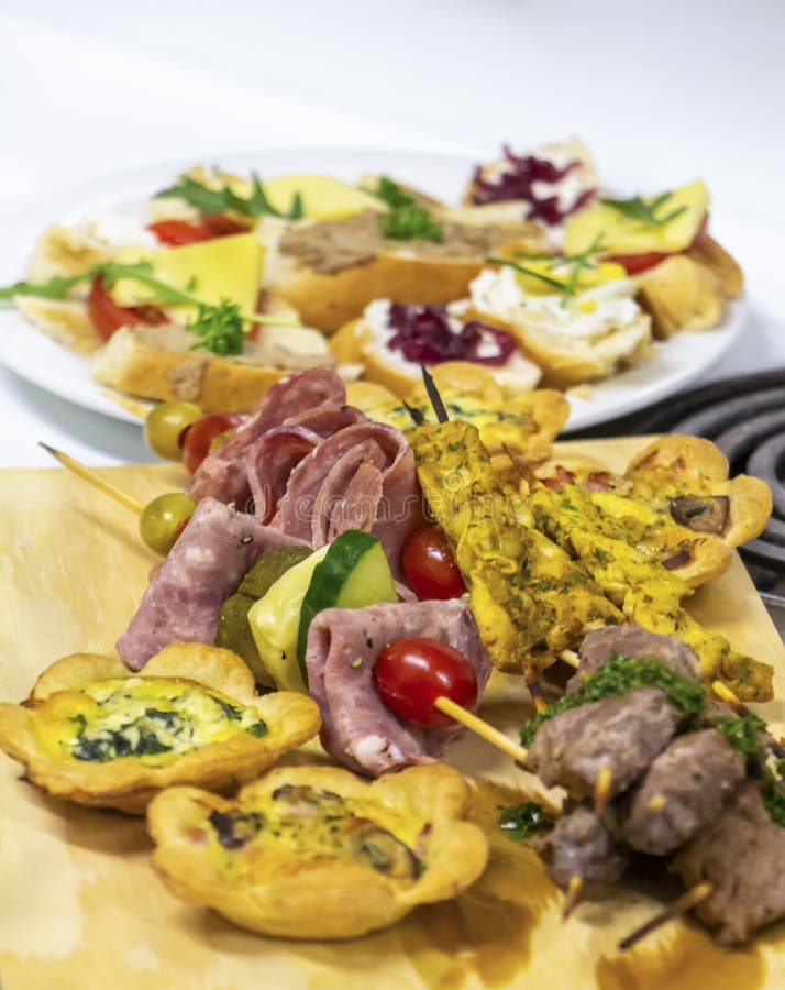 Snacks in the kitchen stock image. Image of prosciutto - 174247229