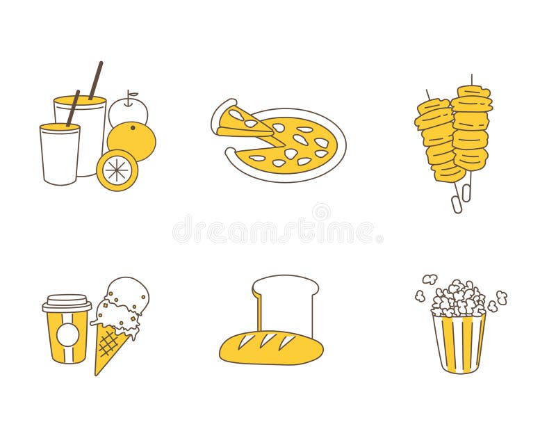 Snacks Lunch Infographic 6 Set Stock Vector - Illustration of ...