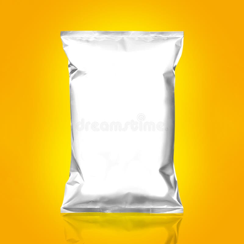 Snacks Packing Isolated. Front and Back View. 3D Rendering Stock ...