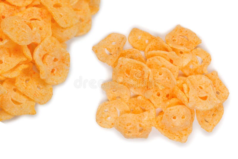 Snacks Salgados Crocantes Sobre Fundo Branco Foto de Stock - Imagem de ...