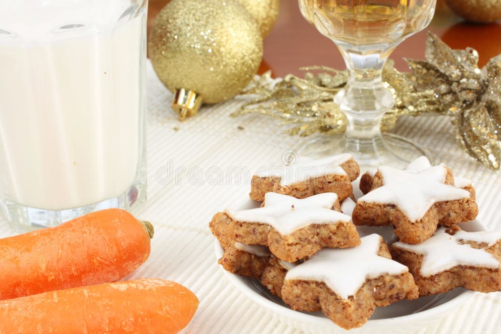 Snacks for Santa Claus and Rudolf Stock Photo - Image of carrot ...