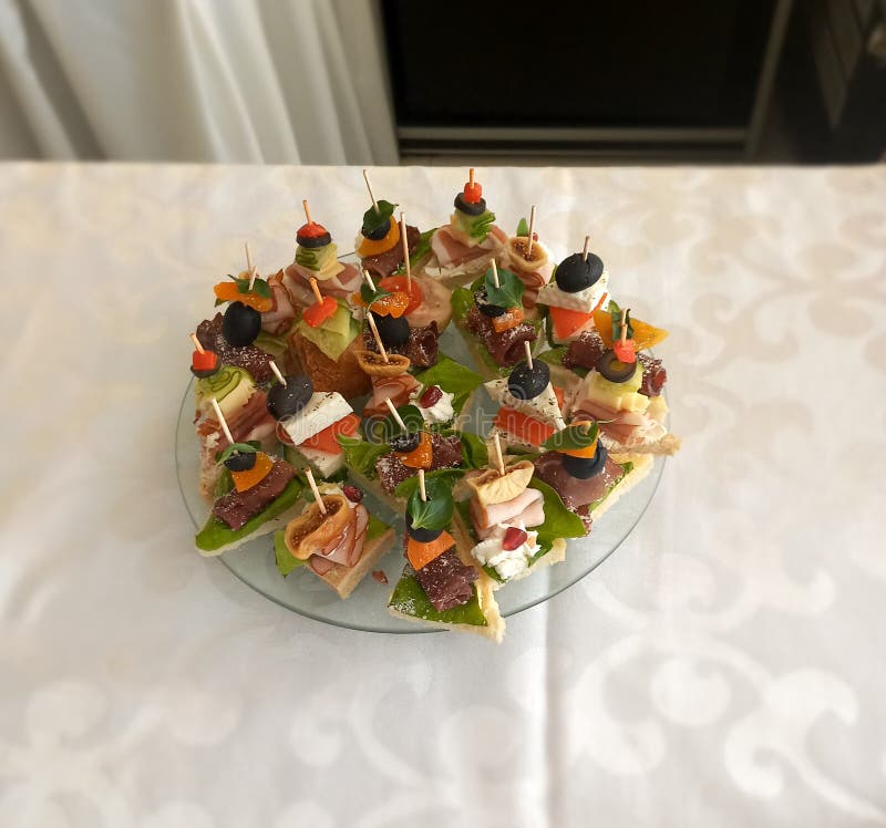 Snacks Served on a Table in a Restaurant Stock Photo - Image of party ...