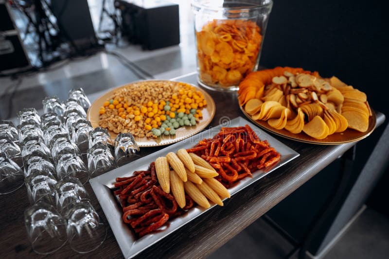 Snacks on the Table at a Party in a Restaurant or Hotel Stock Photo ...
