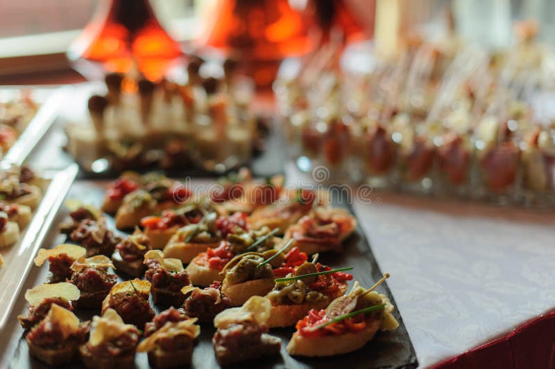 Snacks on the table stock photo. Image of restaurant - 92364986