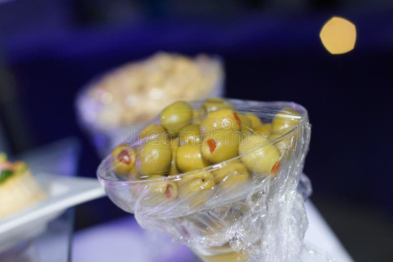 Snacks and Tasty Morsels in a Buffet Stock Image - Image of glass ...