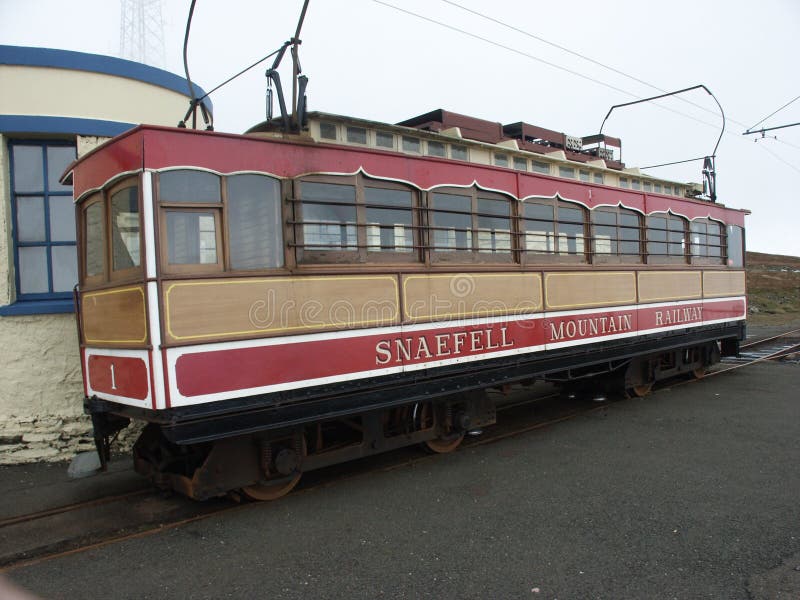 Snaefell Mountain Railway stock image. Image of tram, railway - 486003