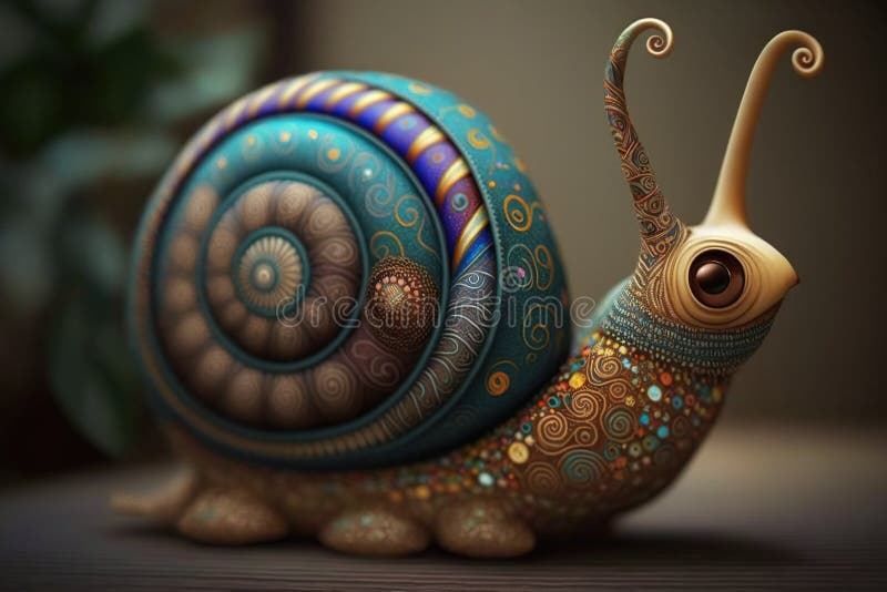Snail in Boho Style, Created with Generative AI Technology Stock ...