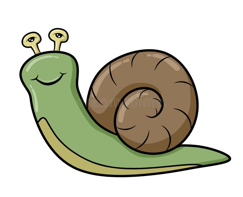 Snail Cartoon Isolated on White Stock Vector - Illustration of funny ...