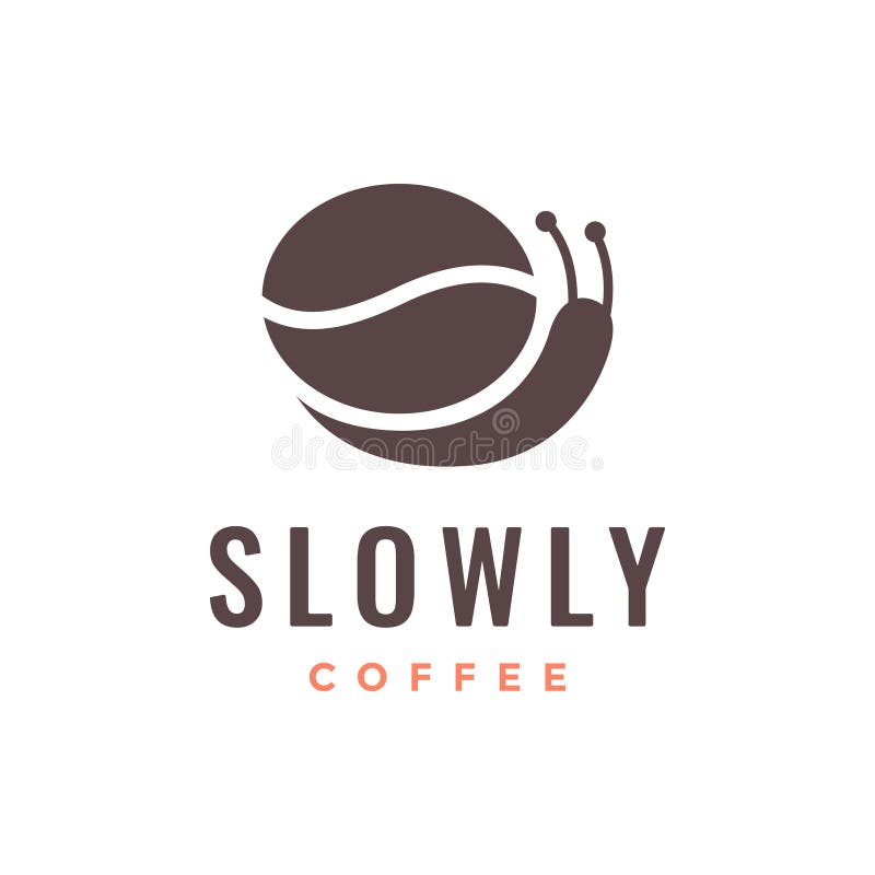 Snail with Coffee Bean Slow Logo Design Vector Icon Illustration Stock ...