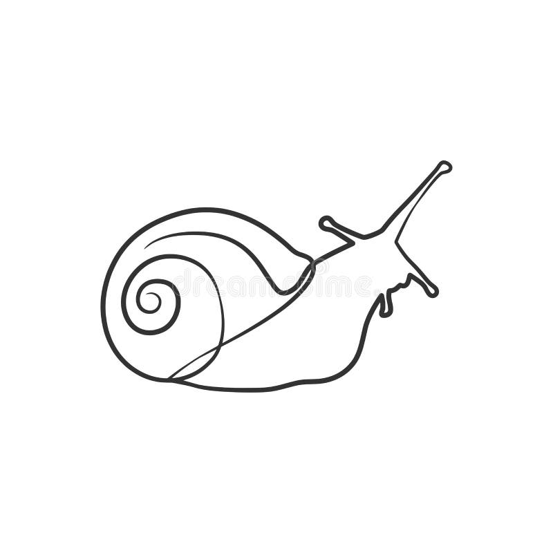 Snail Continuous Line Art Drawing Stock Vector - Illustration of ...