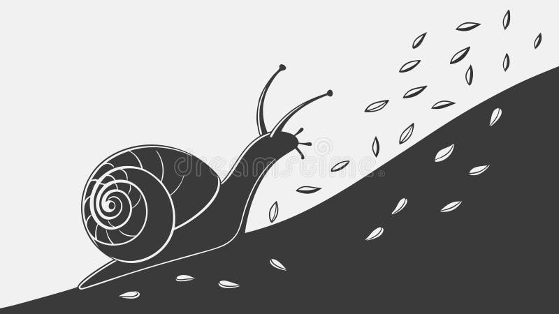 Snail Crawling Up, Slow and Steady Progress, Nature Inspired Vector ...