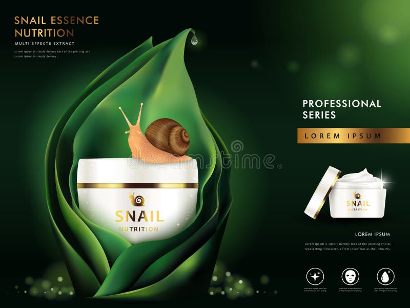 Snail cream container stock vector. Illustration of medical - 308622519