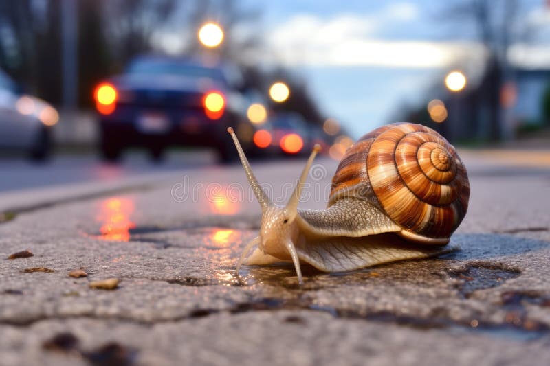 Snail crossing the road stock image. Image of life, snail - 35414257