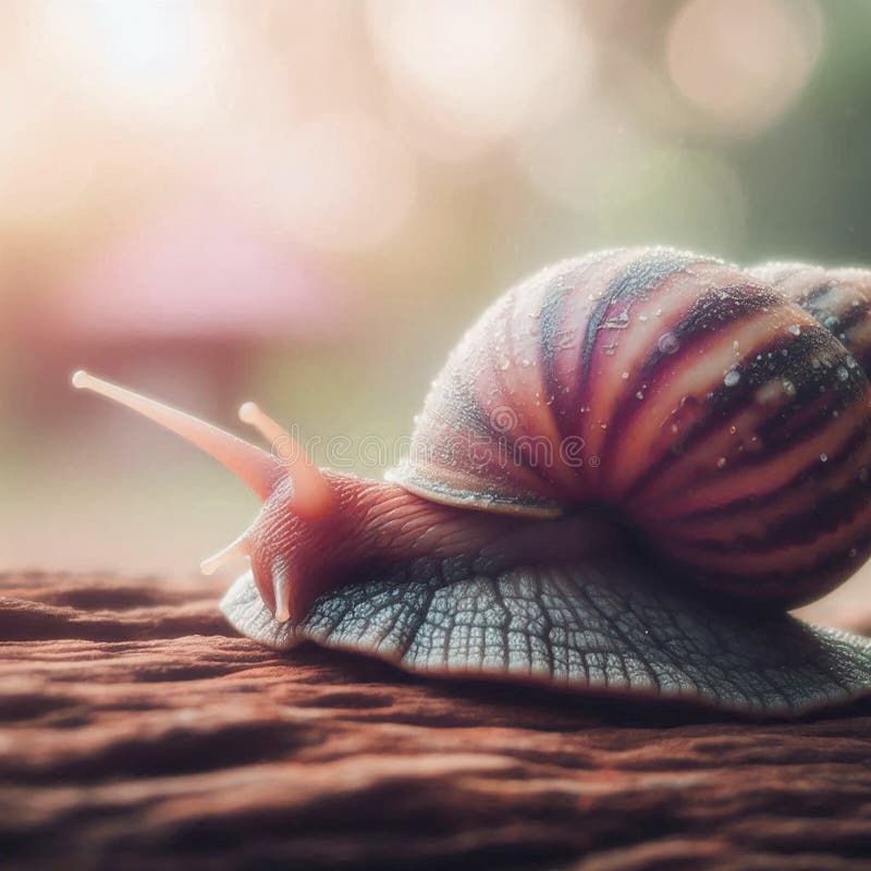 A Snail with Detailed Textures on Its Shell and Body Stock Illustration ...