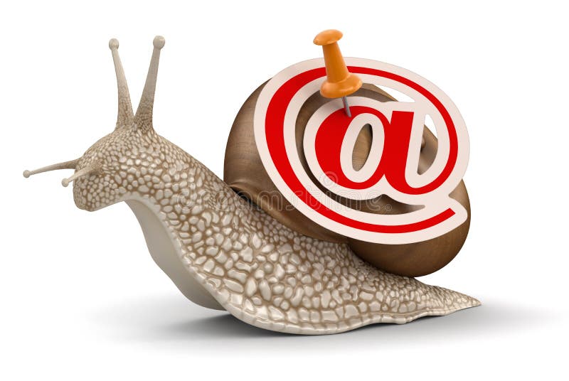 Snail and E-mail (clipping Path Included) Stock Illustration - Illustration of internet, rush ...