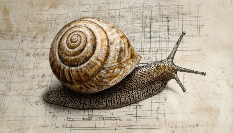 Snail Engineer Developing Self Propelled Shell Blueprint, Slow but ...