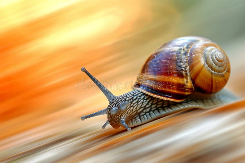 A Snail that Fast Runs in Blur Background .generative AI Stock Image ...