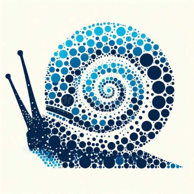 Snail Formed by Gradient Blue Circles on White Background. Stock Photo ...