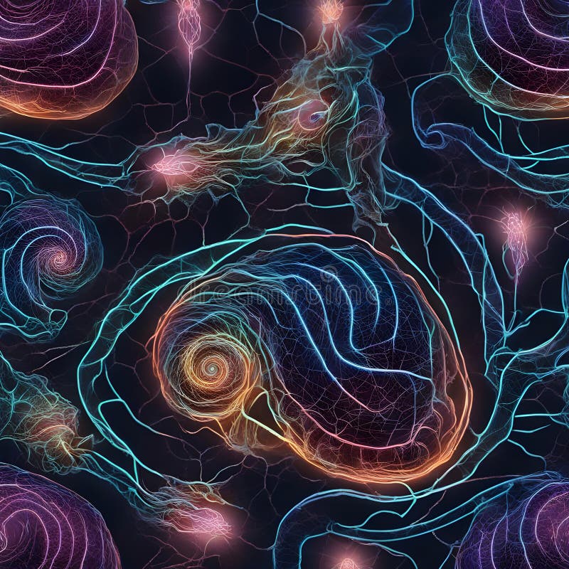 A Snail with Glowing Neon Patterns on Its Shell Stock Illustration ...