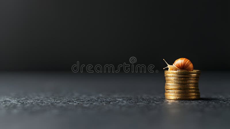 A Snail S Journey Over Golden Coins Symbolizing Patience, Wealth, and ...