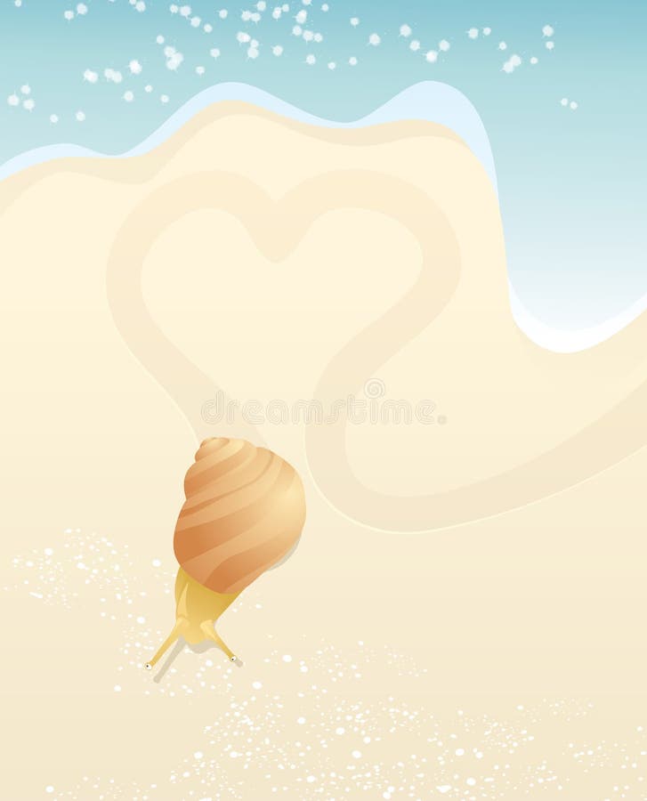 Snail and heart stock vector. Illustration of animal - 25616270