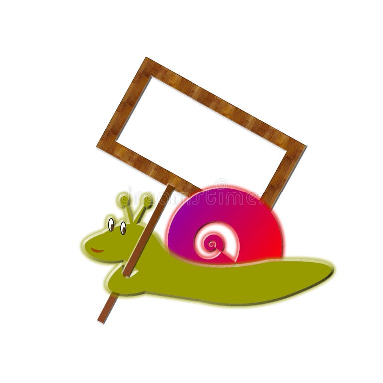 Snail holding a placard stock illustration. Illustration of jpeg ...
