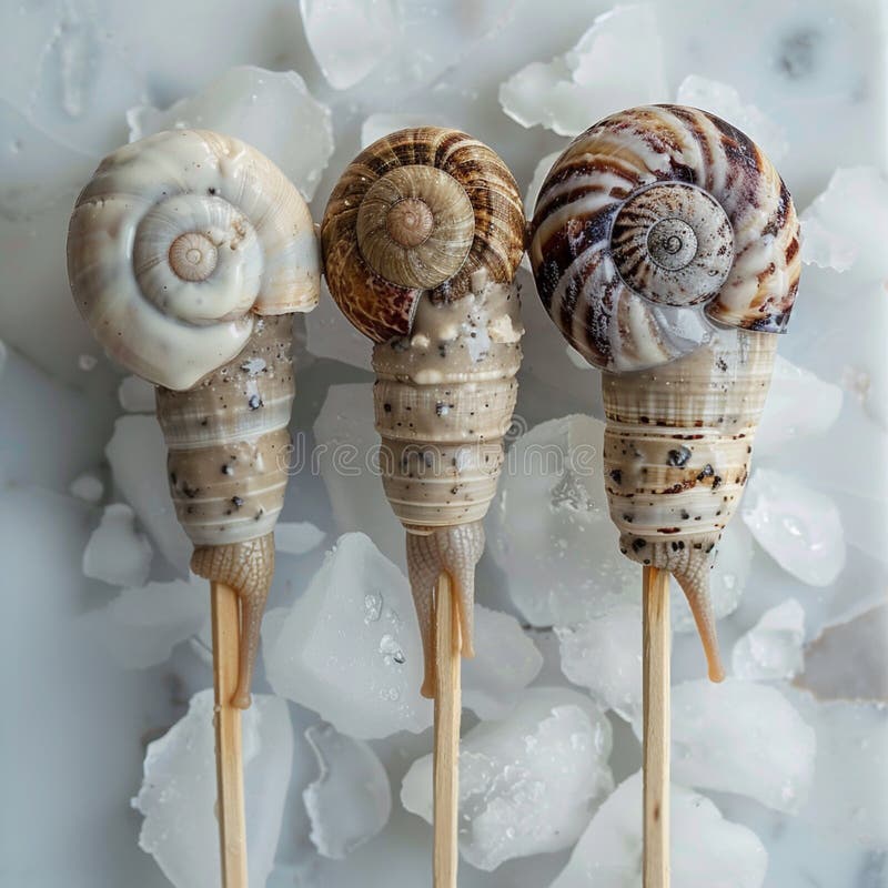 Snail ice cream on a stick stock illustration. Illustration of mollusk ...