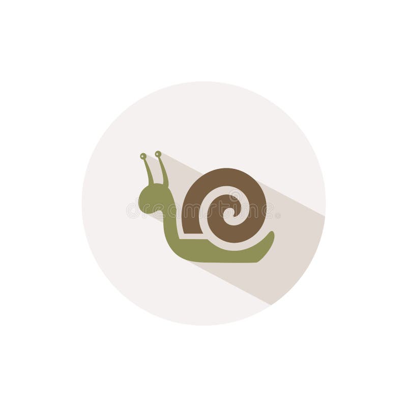 Snail. Icon with Shadow on a Beige Circle. Fall Vector Illustration ...
